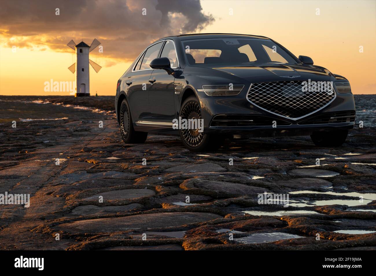 Genesis G90 luxury limousine Stock Photo - Alamy