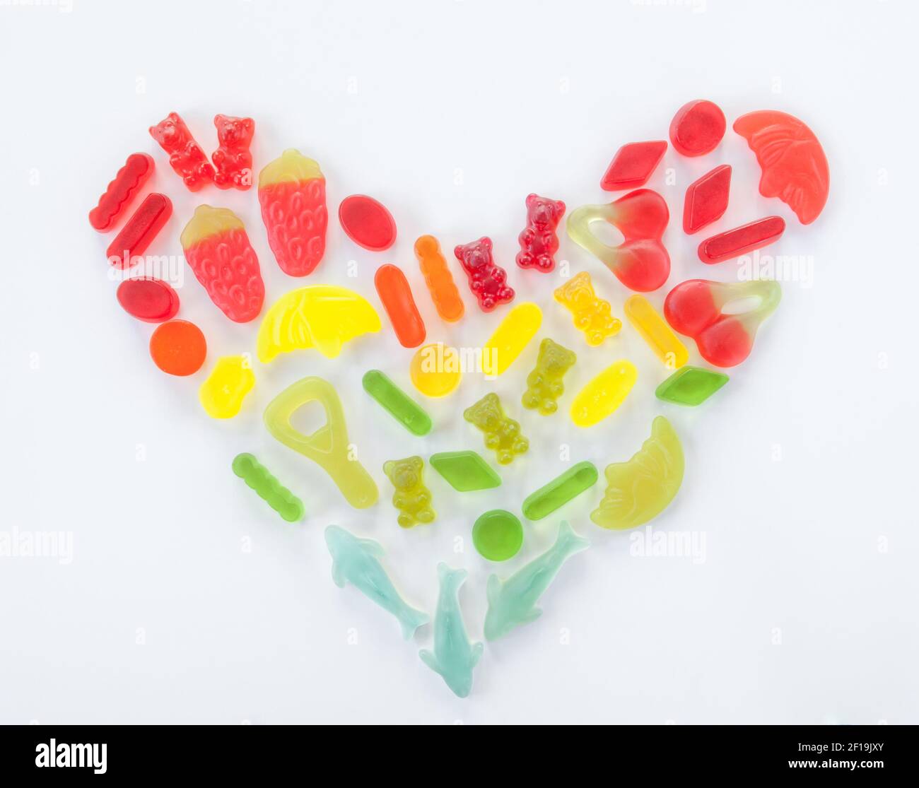 Colorful fruit gum in color gradient Stock Photo - Alamy