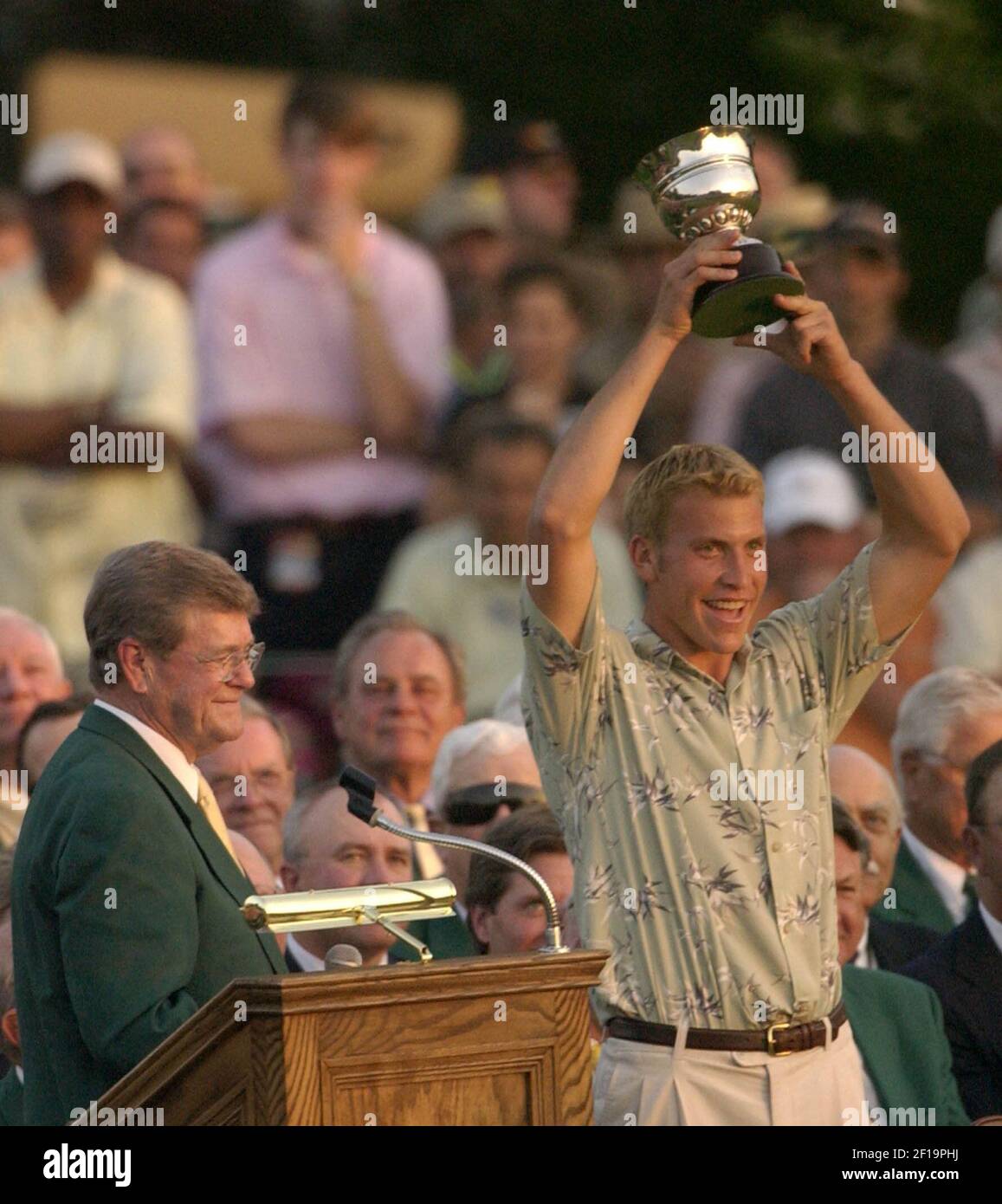 Ricky Barnes raises the Masters amateur trophy as Augusta National ...