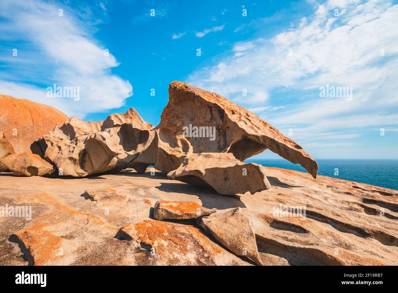 Iconic Remarkable Rocks on Kangaroo Island at sunset, South Australia ...