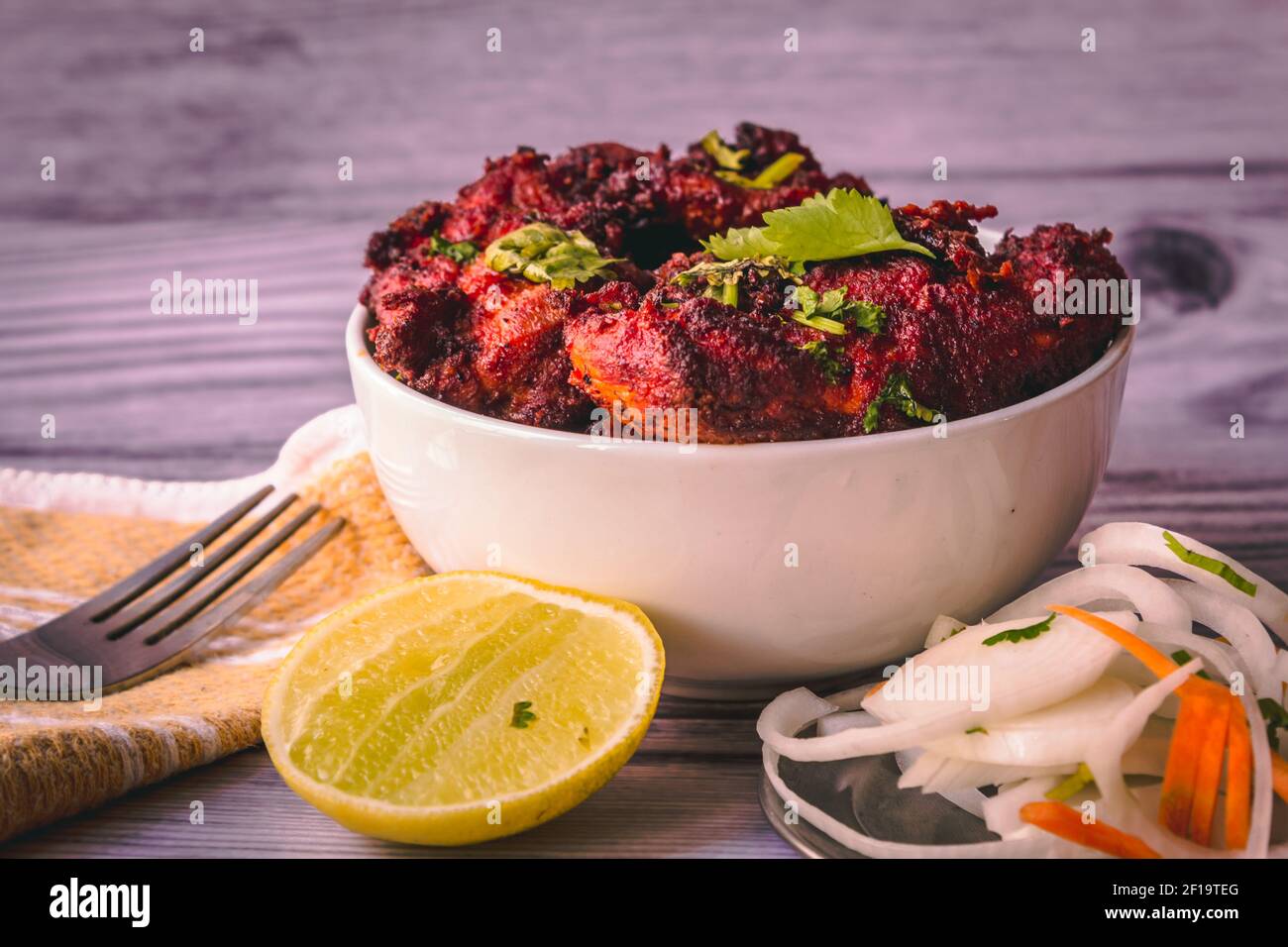 Deep fired chicken known as chicken 65 in south india. Spicy fried ...