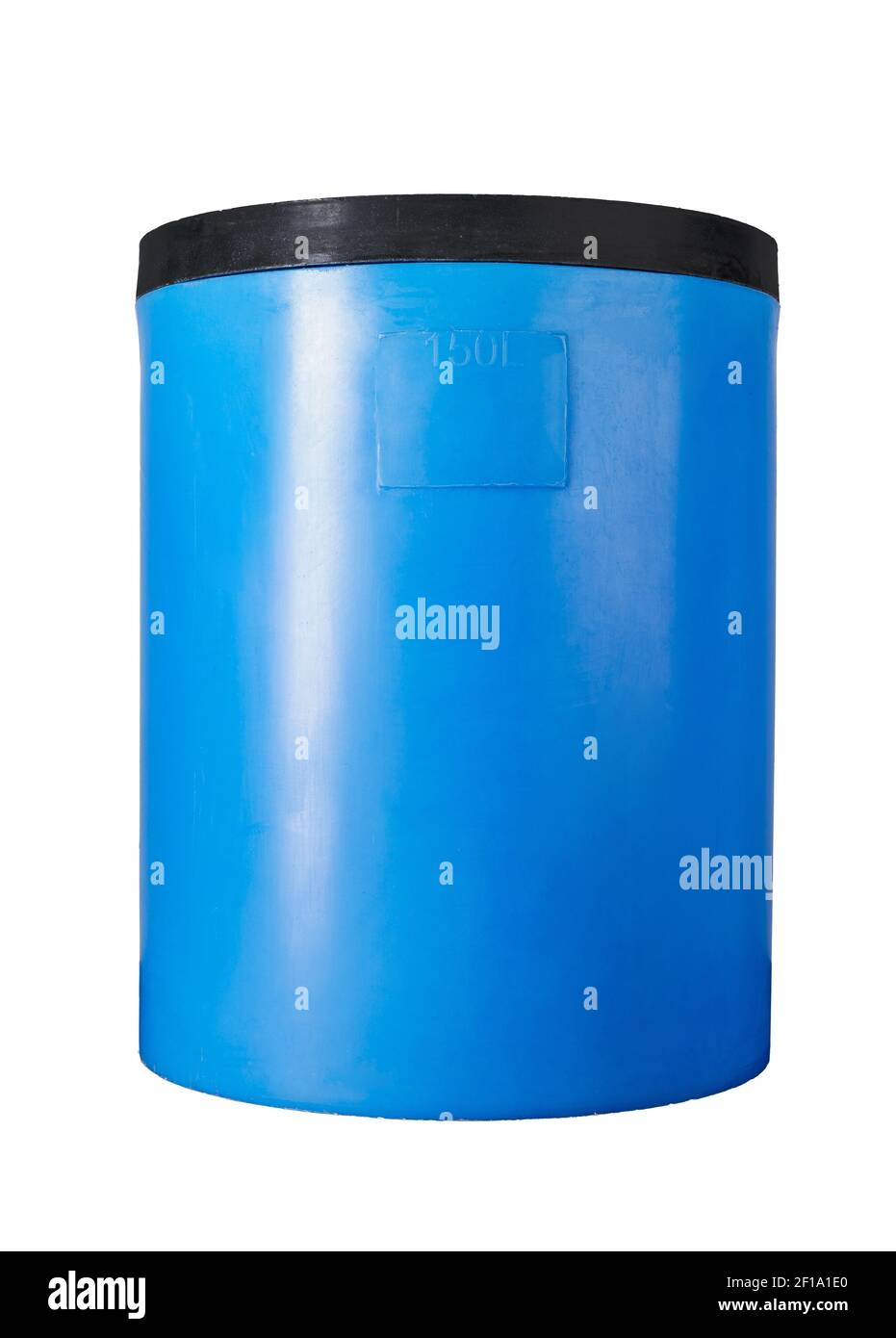 Blue plastic water tank isolated on white Stock Photo - Alamy