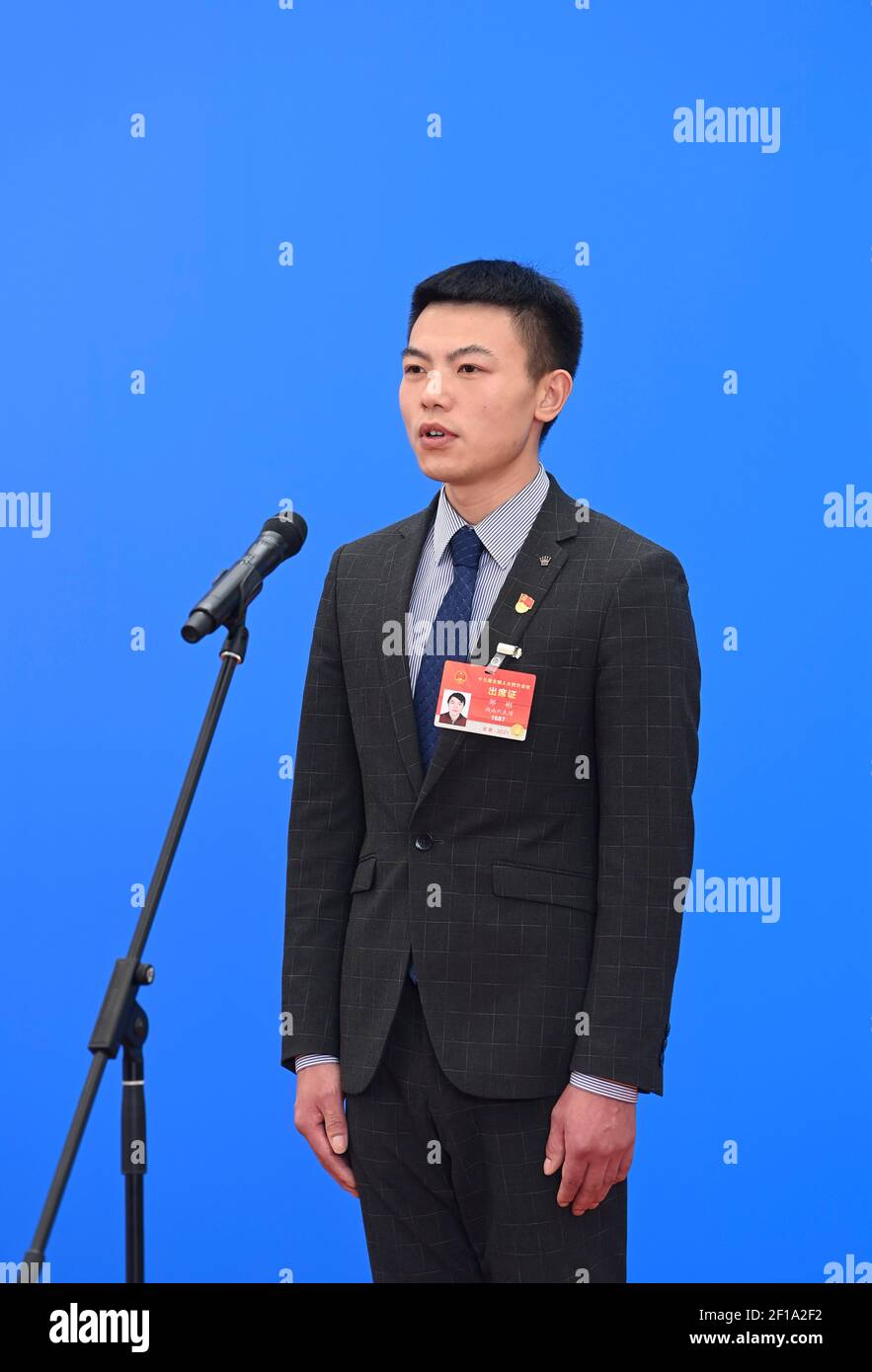 Beijing, China. 8th Mar, 2021. Zou Bin, a deputy to the 13th National ...