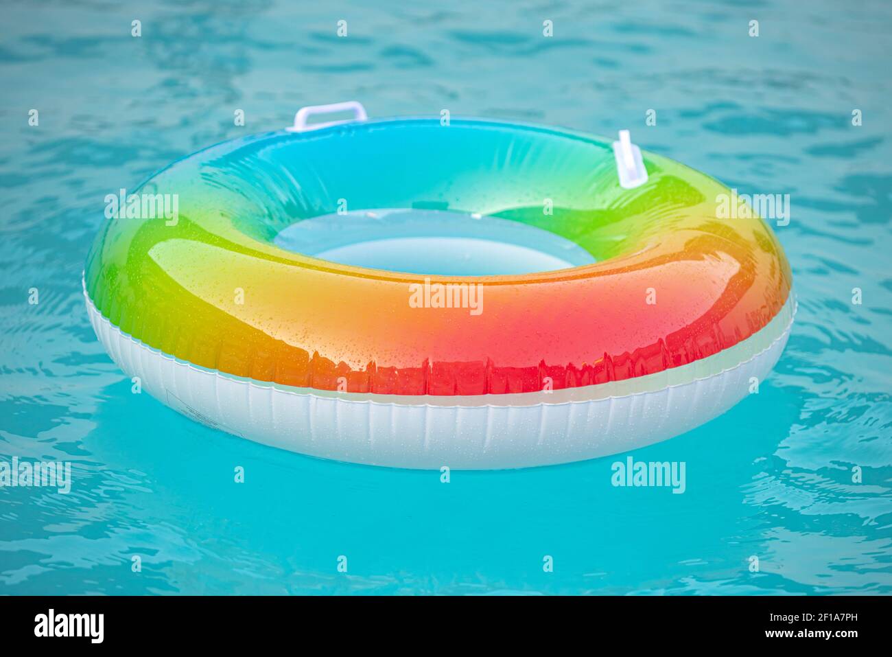 Life resque rubber circle in swimming pool. Help concept. Summer ...