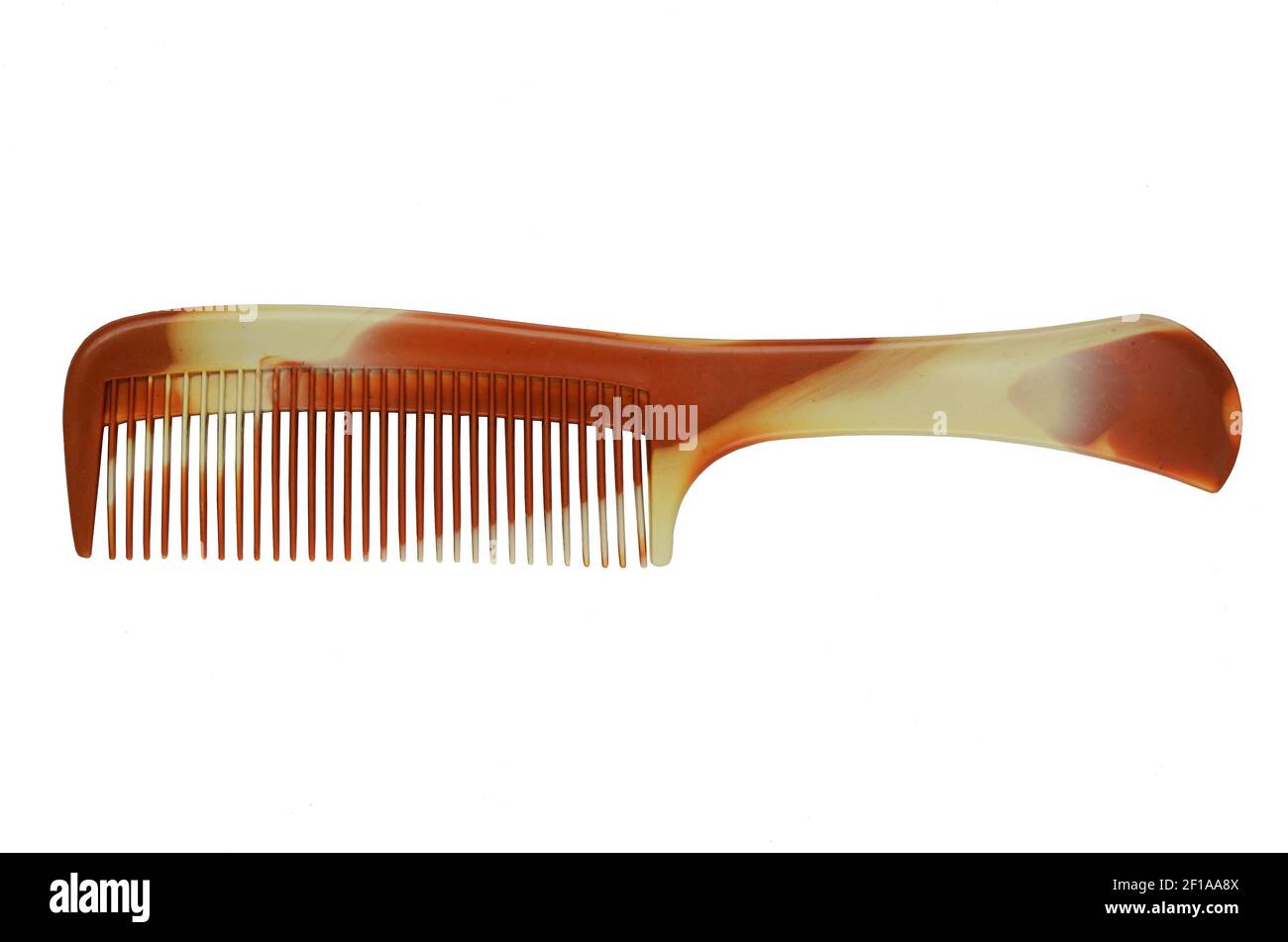 Brown Platic Comb Isolated on White Background Stock Photo - Alamy