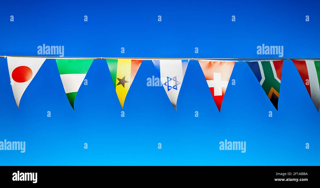 In south africa decorative waving flags Stock Photo - Alamy
