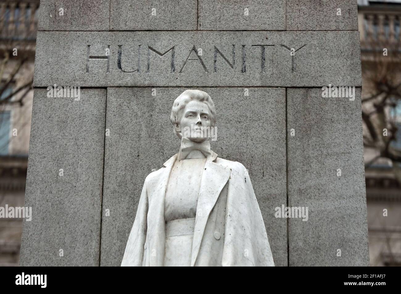 Edith Cavell Memorial statue in St Martin's Place, London. Picture date ...