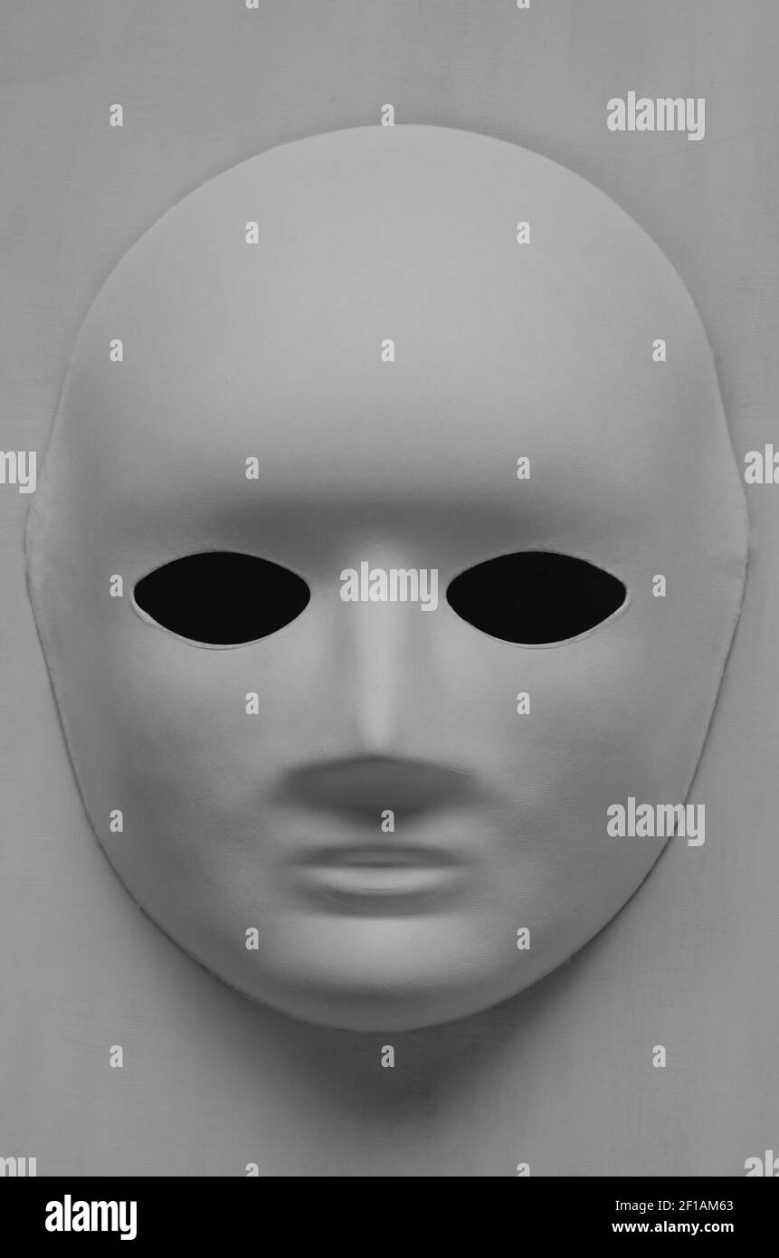 White Mask Isolated on White Background Stock Photo - Alamy