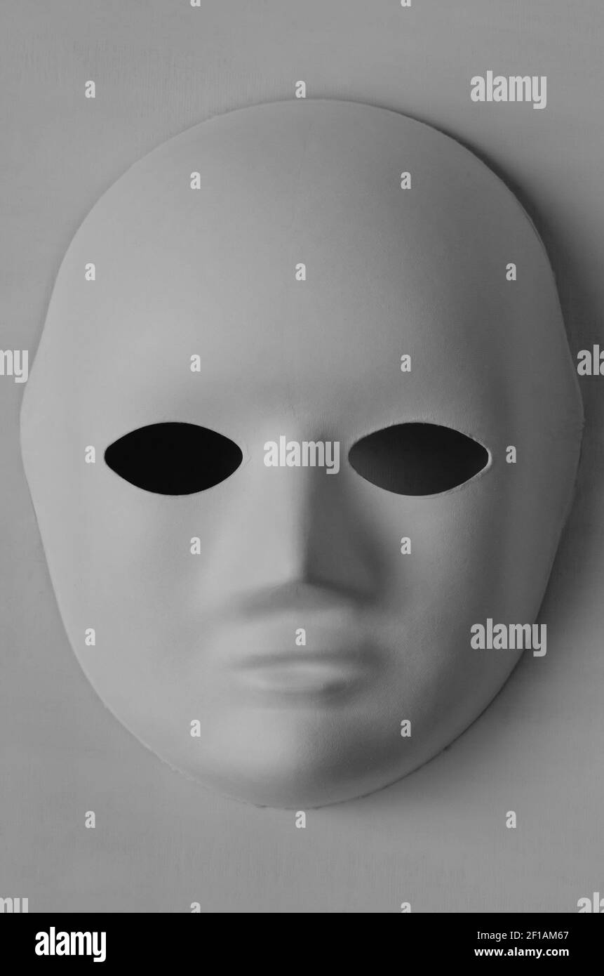 White Mask Isolated on White Background Stock Photo - Alamy