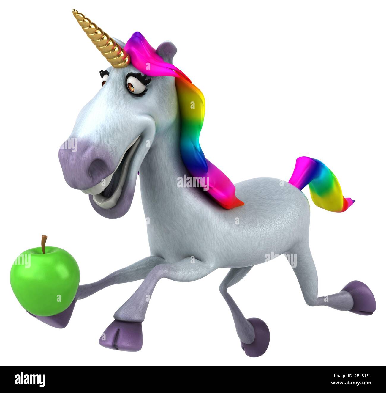 Fun unicorn - 3D Illustration Stock Photo - Alamy