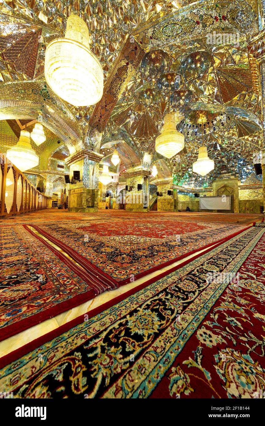 In iran inside the old antique mosque Stock Photo - Alamy