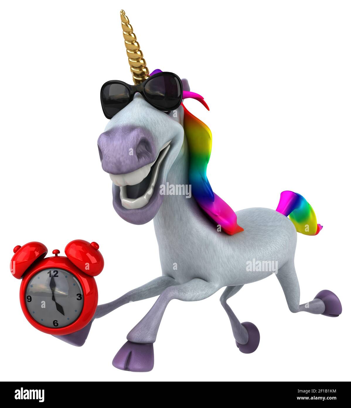 Fun unicorn - 3D Illustration Stock Photo - Alamy