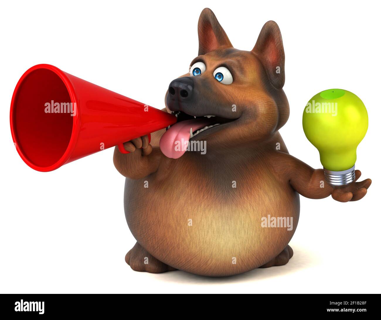 Fun german shepherd dog - 3D Illustration Stock Photo - Alamy