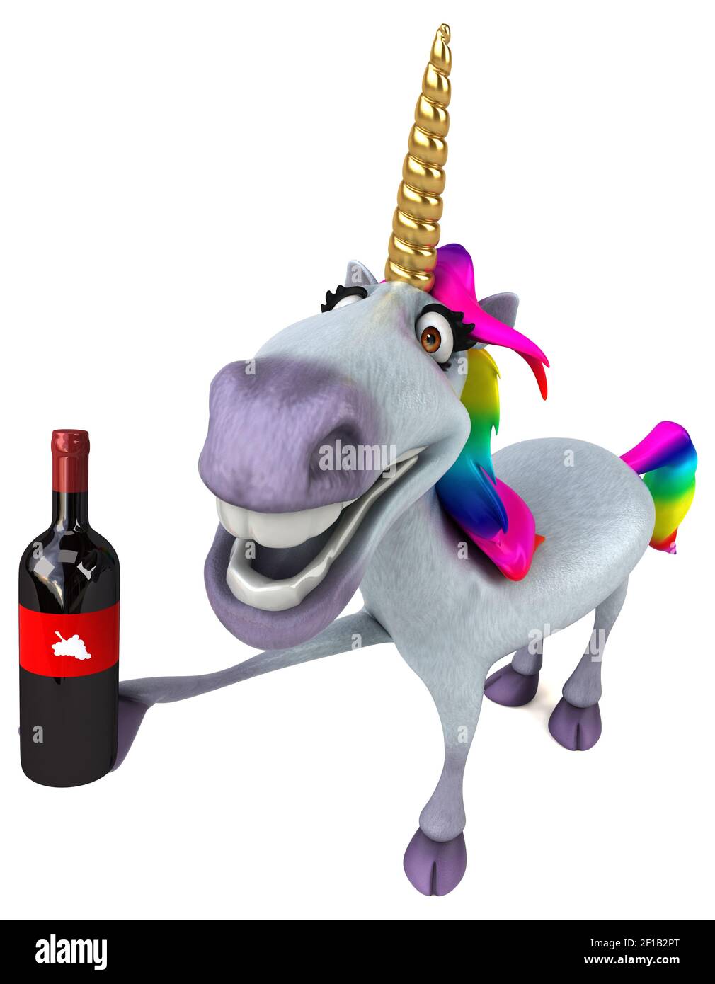 Fun unicorn - 3D Illustration Stock Photo - Alamy