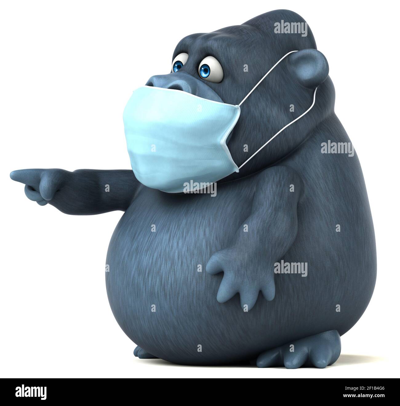 Fun 3D cartoon gorilla with a mask Stock Photo - Alamy
