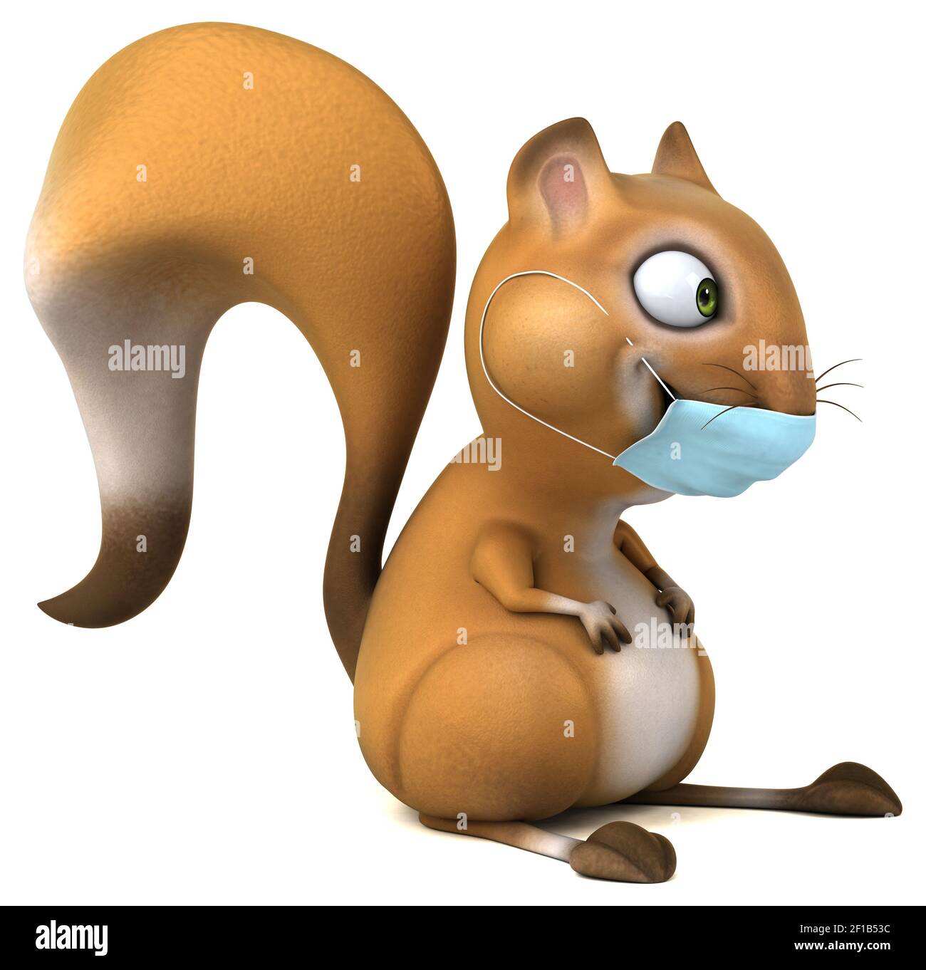 Fun 3D cartoon squirrel with a mask Stock Photo - Alamy