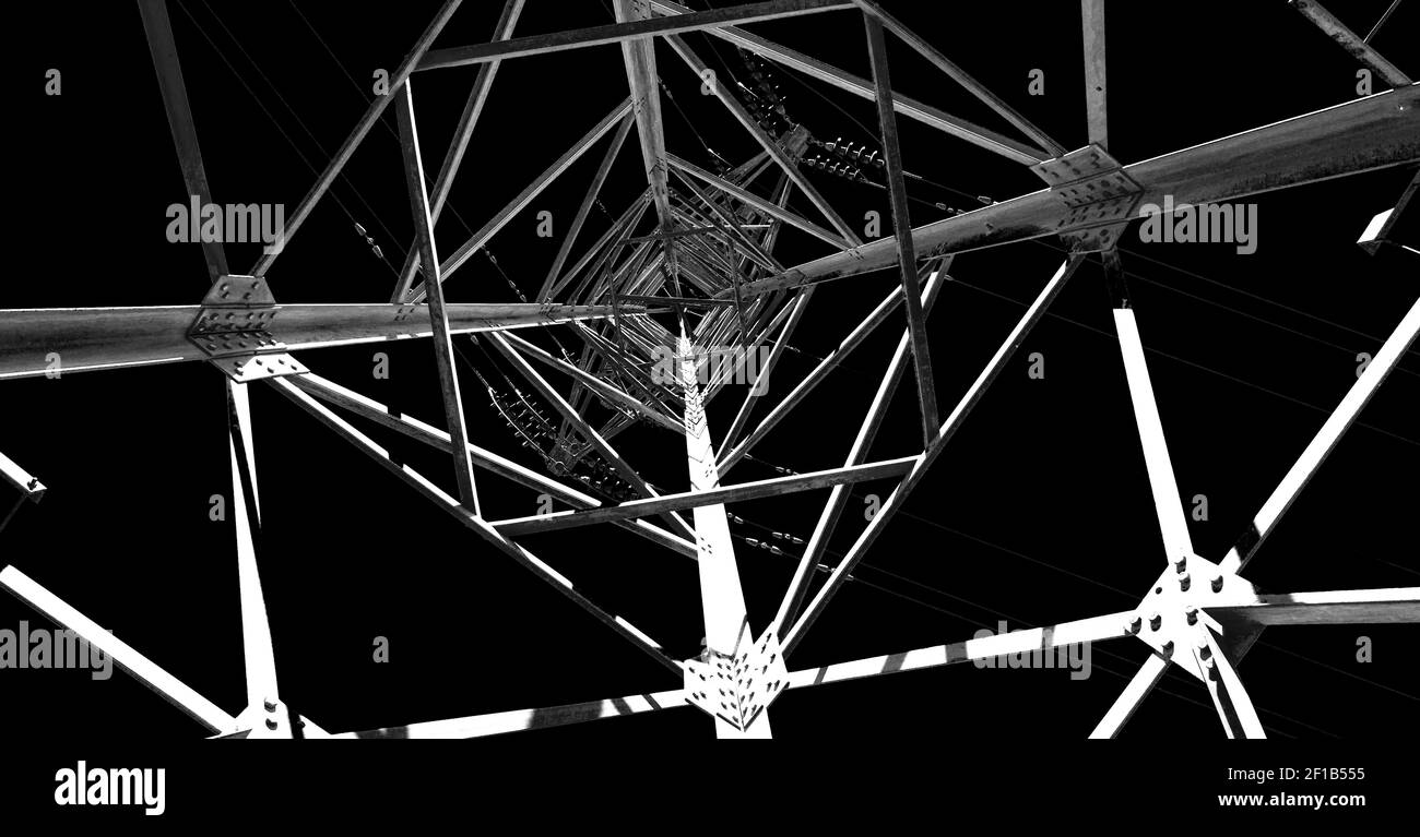 In iran electrical pylon in the sky Stock Photo - Alamy