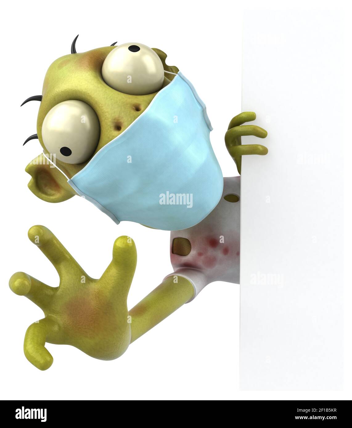 Fun 3D cartoon Zombie with a mask Stock Photo - Alamy
