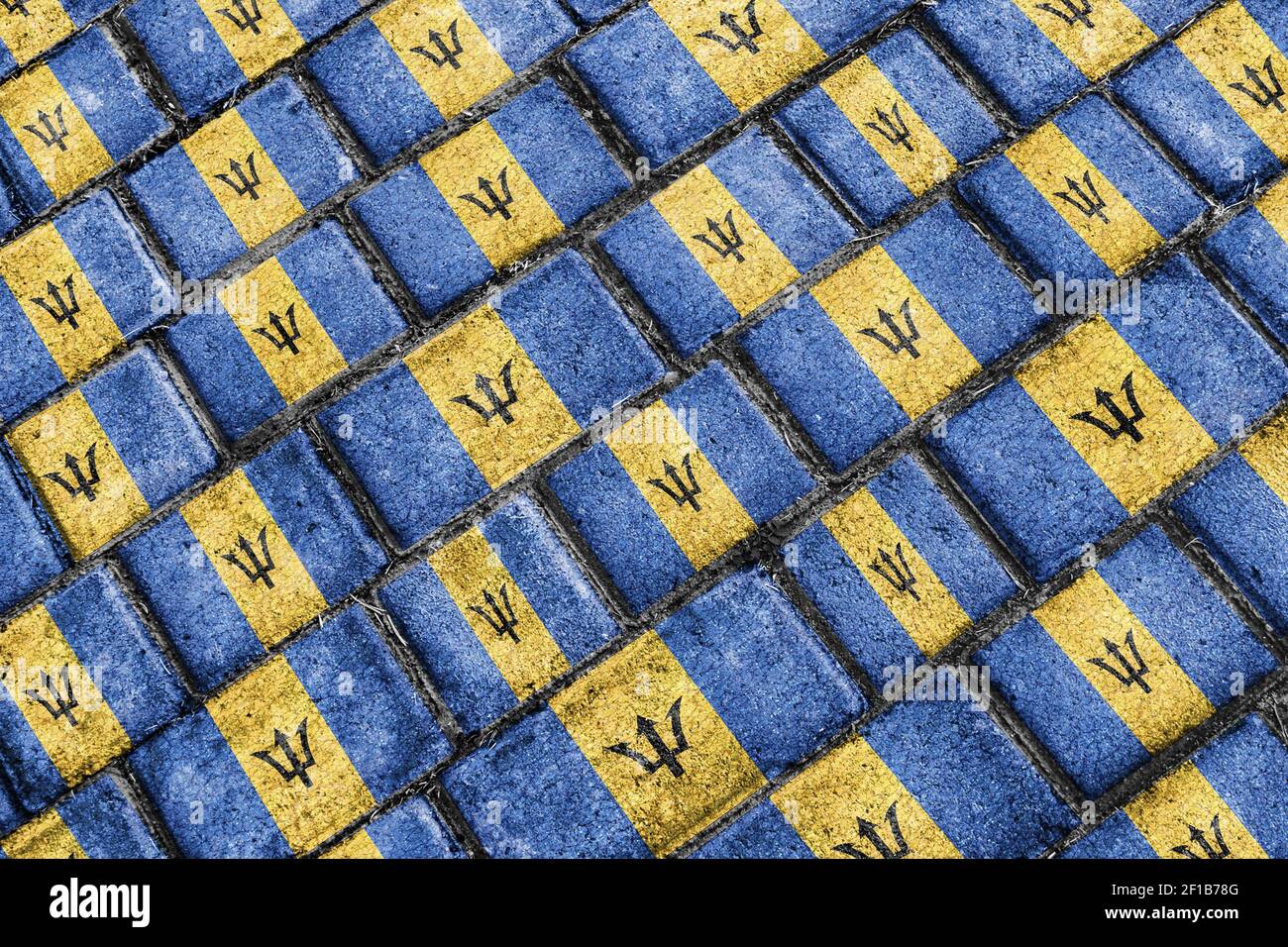 Barbados Flag Urban Grunge Pattern Stock Photo - Alamy
