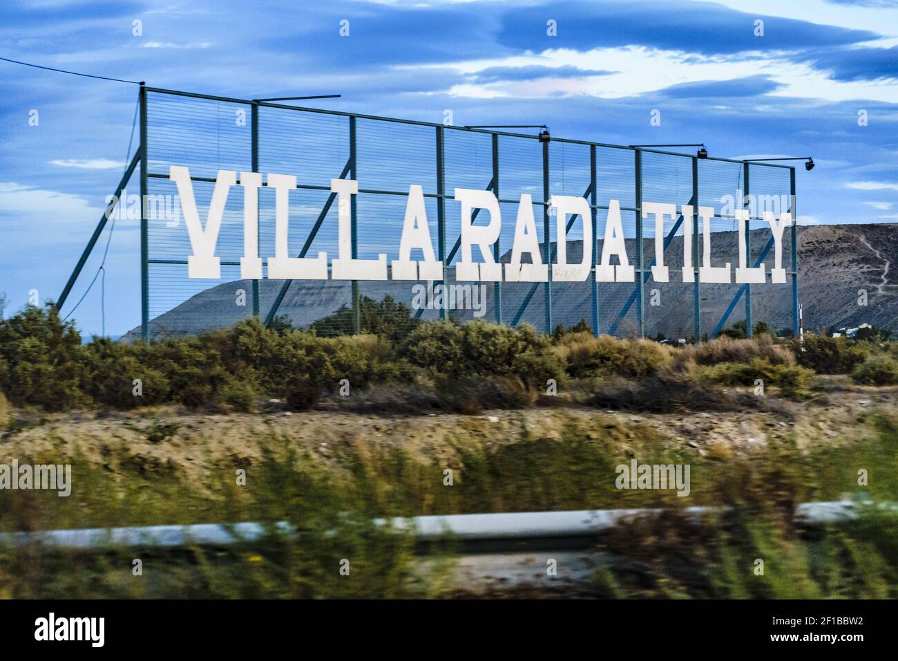 Rada Tilly Sign Letters Stock Photo - Alamy