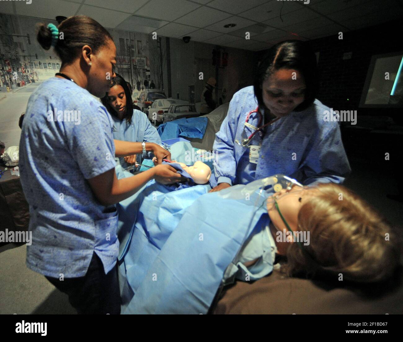 Plantation General Hospital nurses Monique Dixon, from left, Sandy ...
