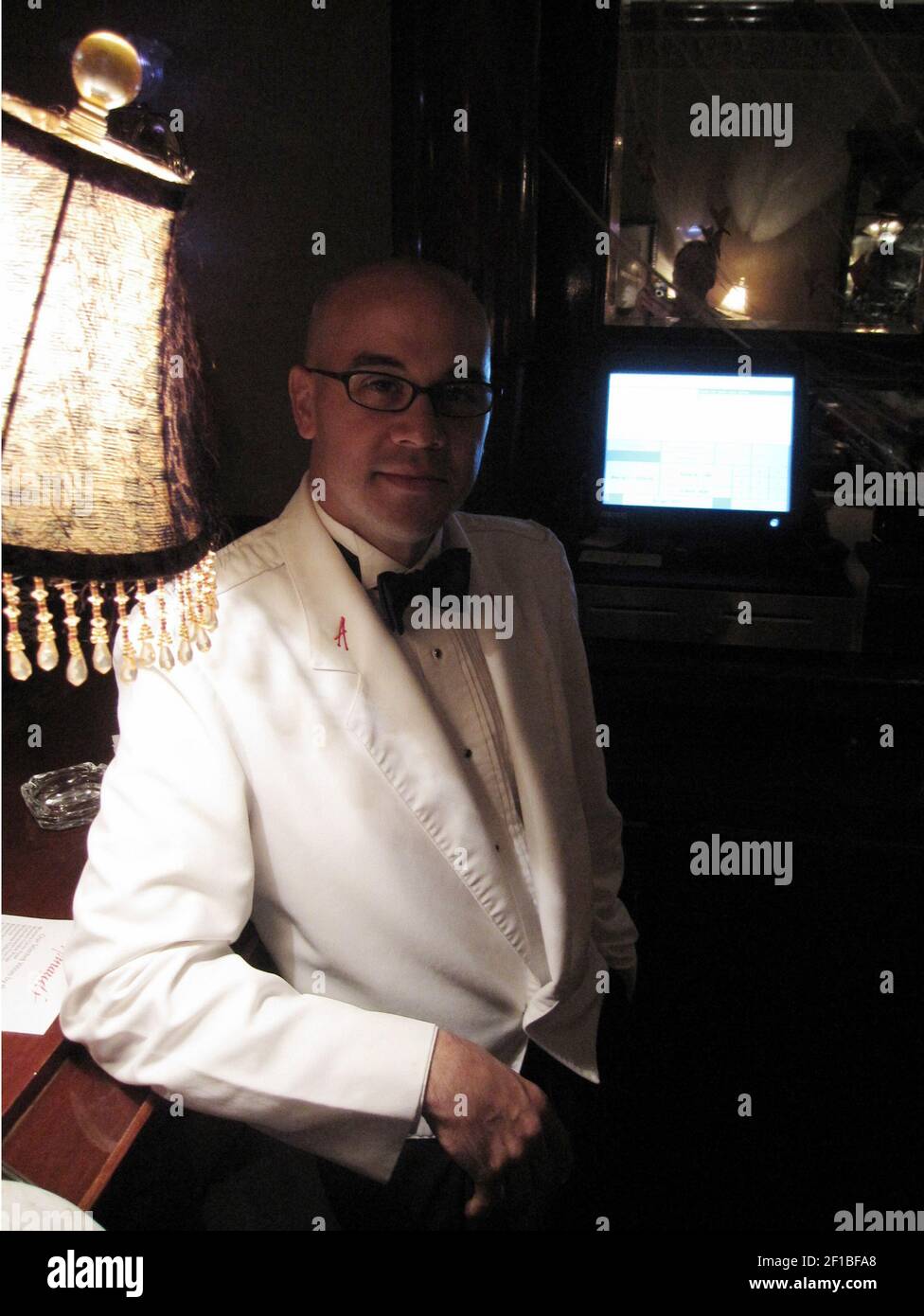 Bartender Christopher Hannah stands behind the bar at Arnaud's French ...