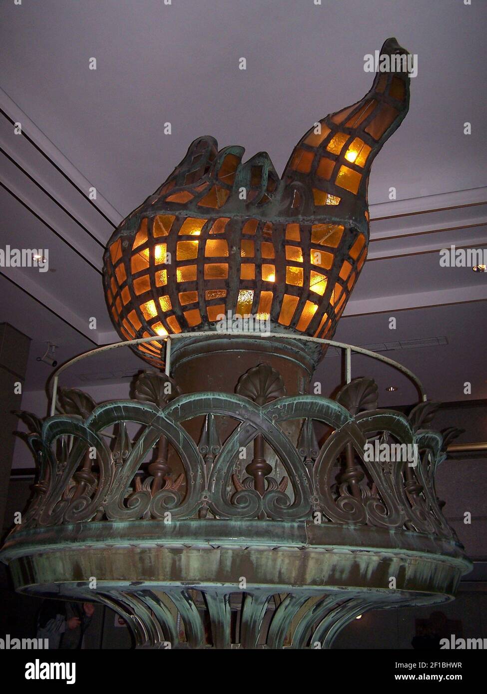 The original torch of the Statue of Liberty is on exhibition inside the ...