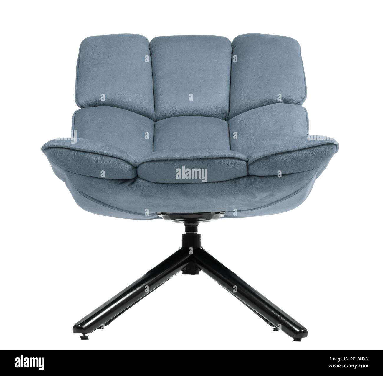 Modern grey suede lounge chair isolated on white background Stock Photo ...