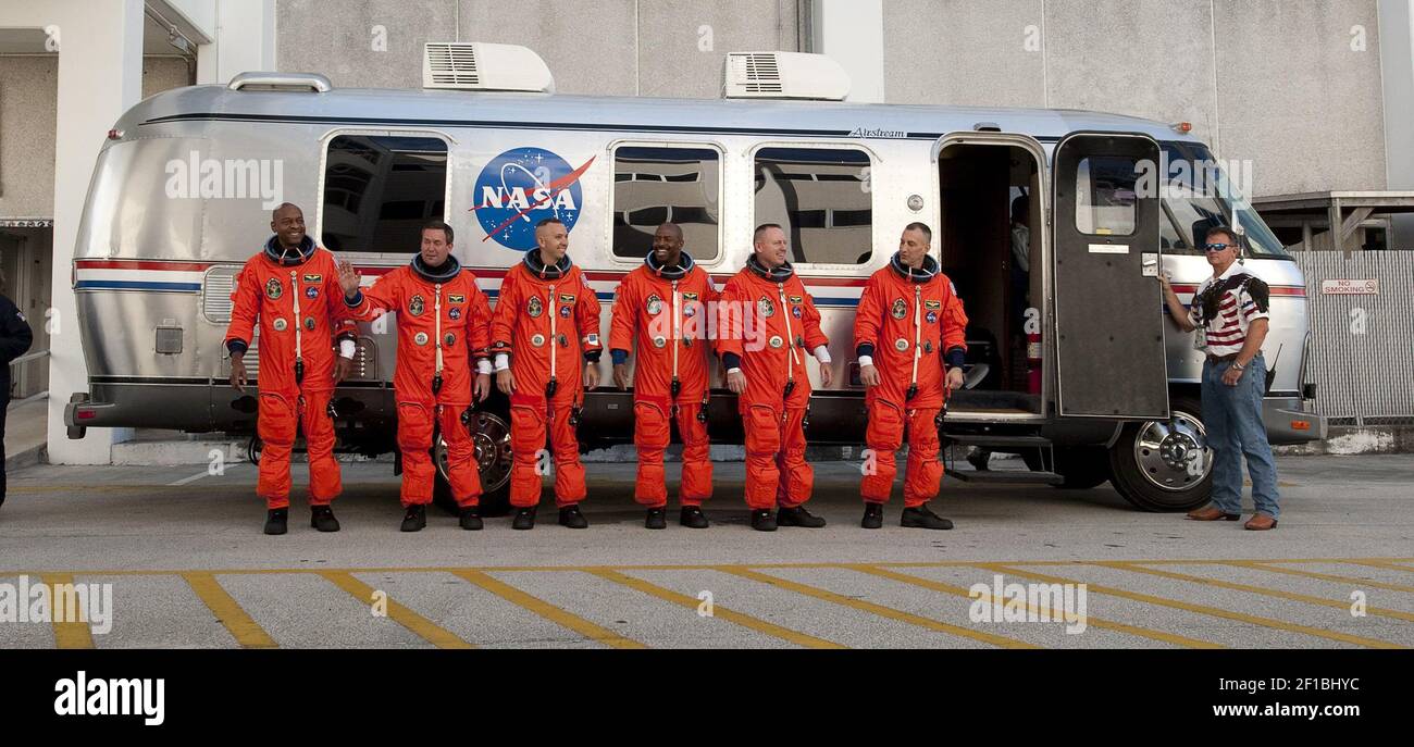 STS-129 crew members, from left, Robert Satcher, Mike Foreman, Randy ...