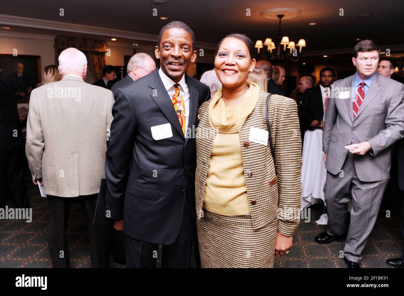Artist Rene Dickerson and his wife Linda attend a reception to unveil ...