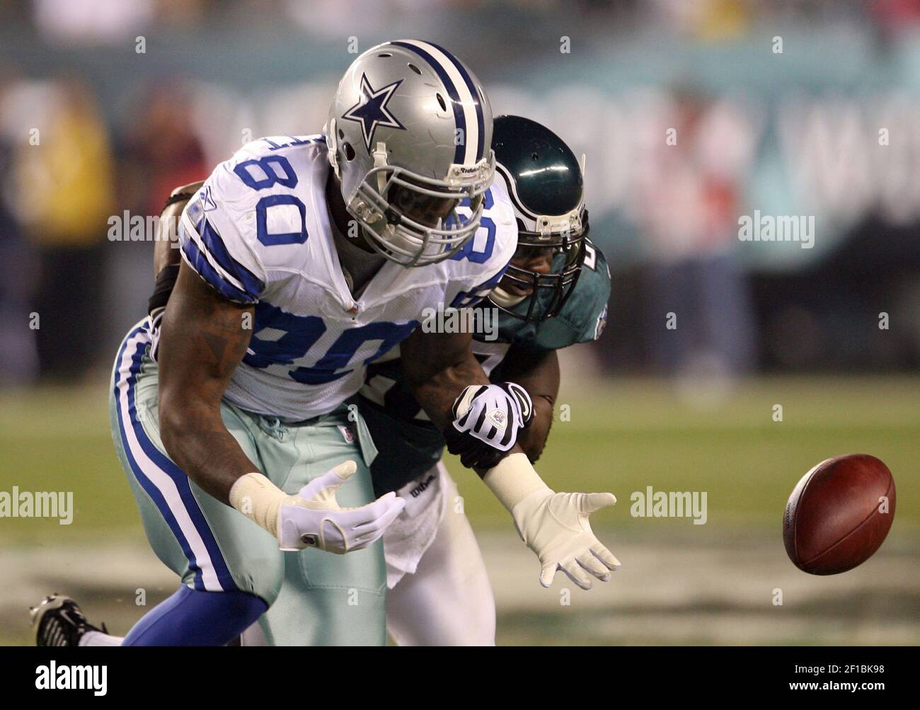 Philadelphia Eagles' Quintin Mikell knocks the ball away from Dallas ...
