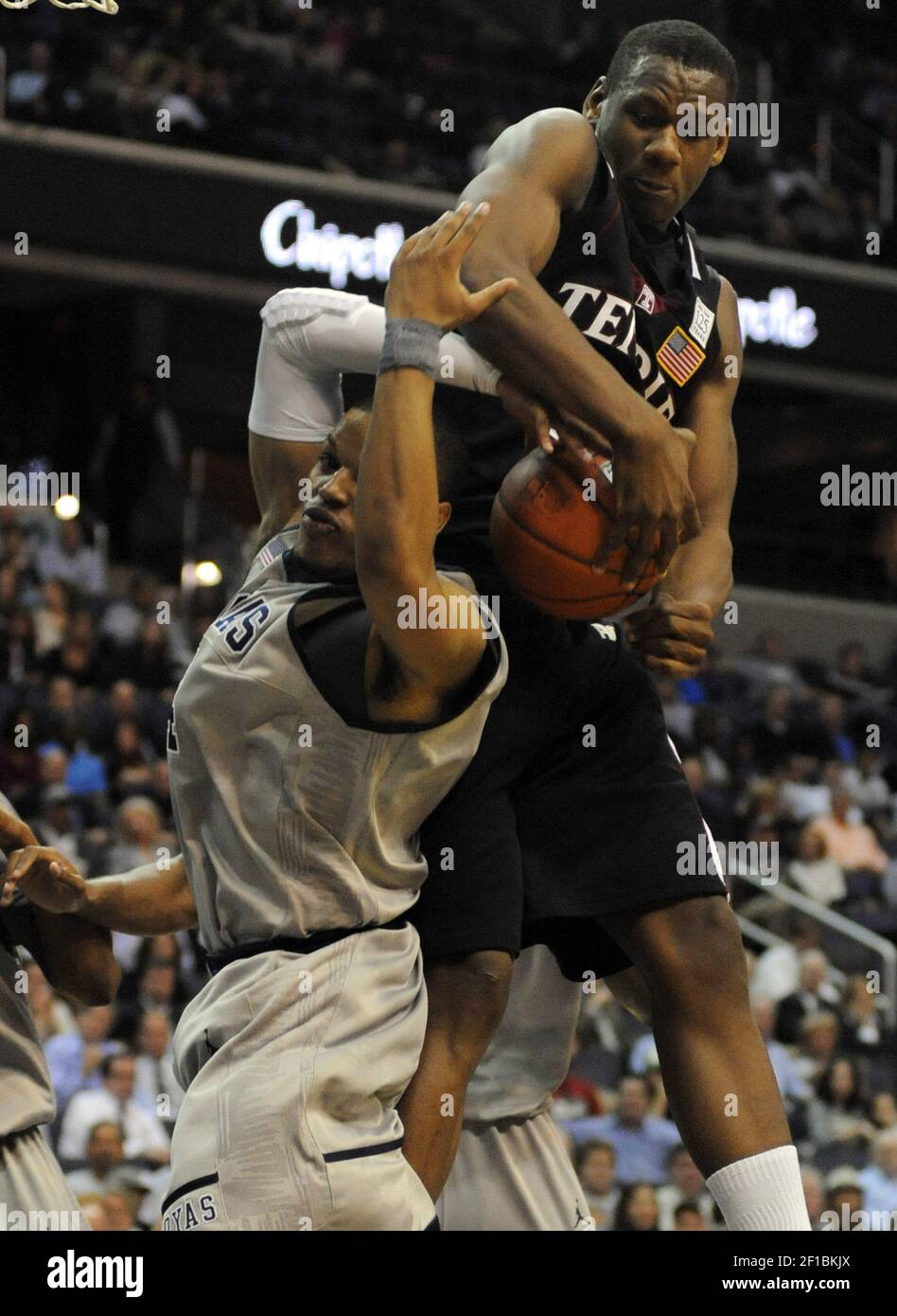 Temple's Lavoy Allen, right, and Georgetown's Chris Wright battle for a ...