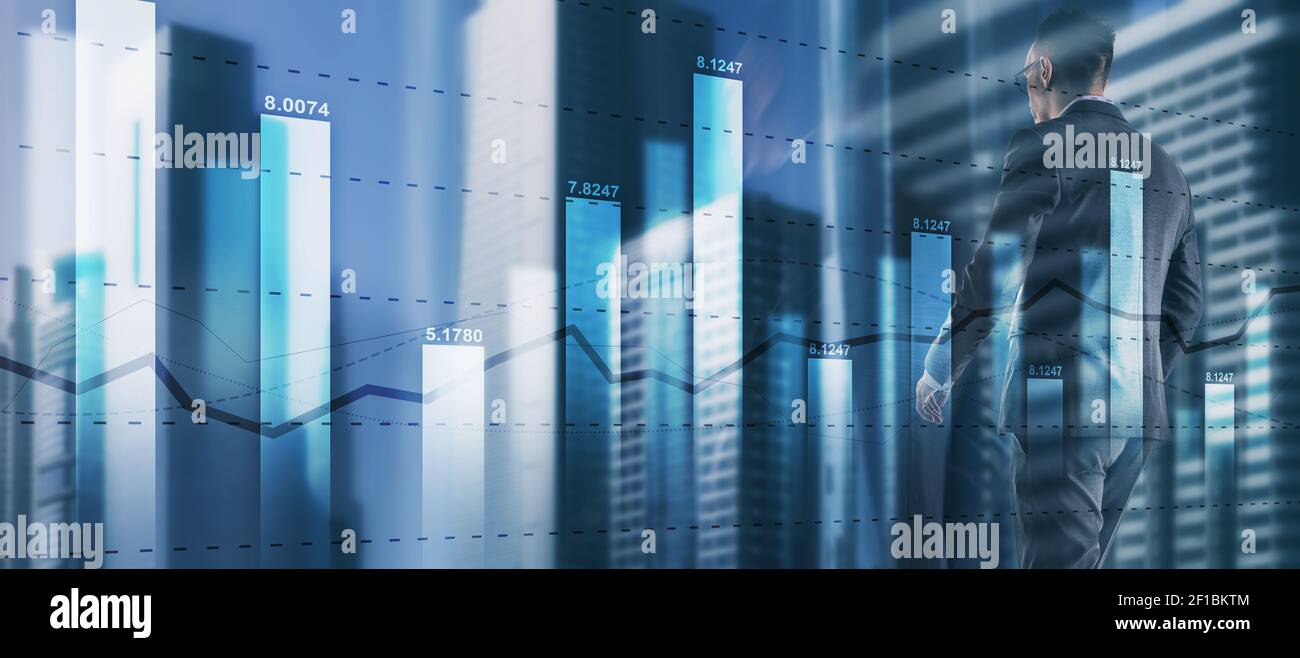 Finacial concept. Business Graph Stock Market chart. Digital charts and ...
