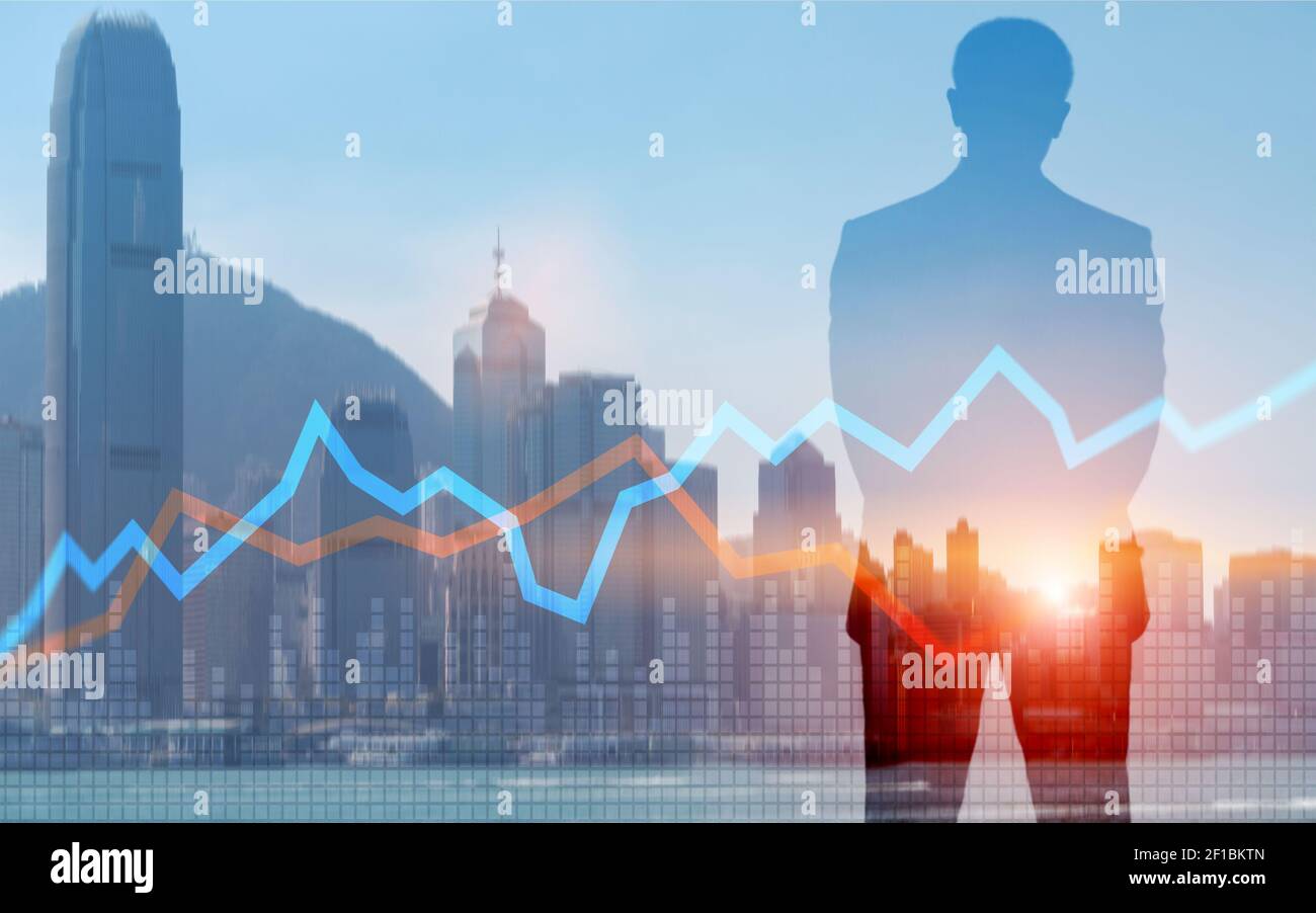 Red and blue lines. Candles chart diagram graph stock trading ...