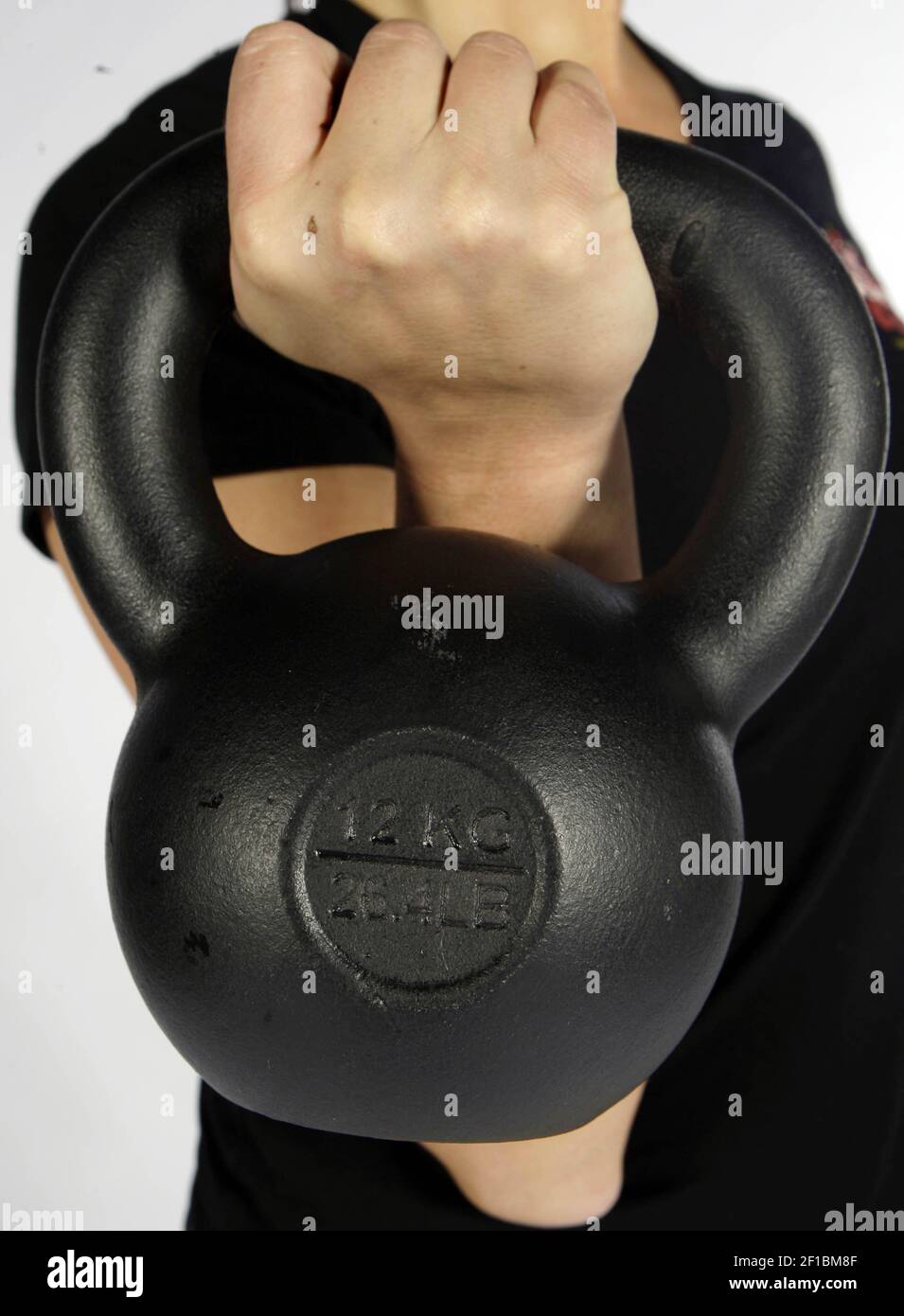 Meagan Pollack displays a 12-kilogram kettlebell, October 22, 2009 ...