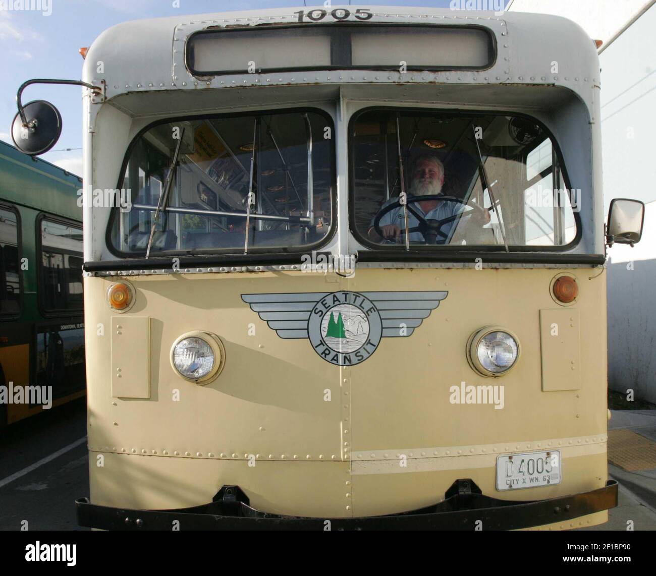 Doug Thomson drives a 1944 Pullman bus that will be used for a Metro ...
