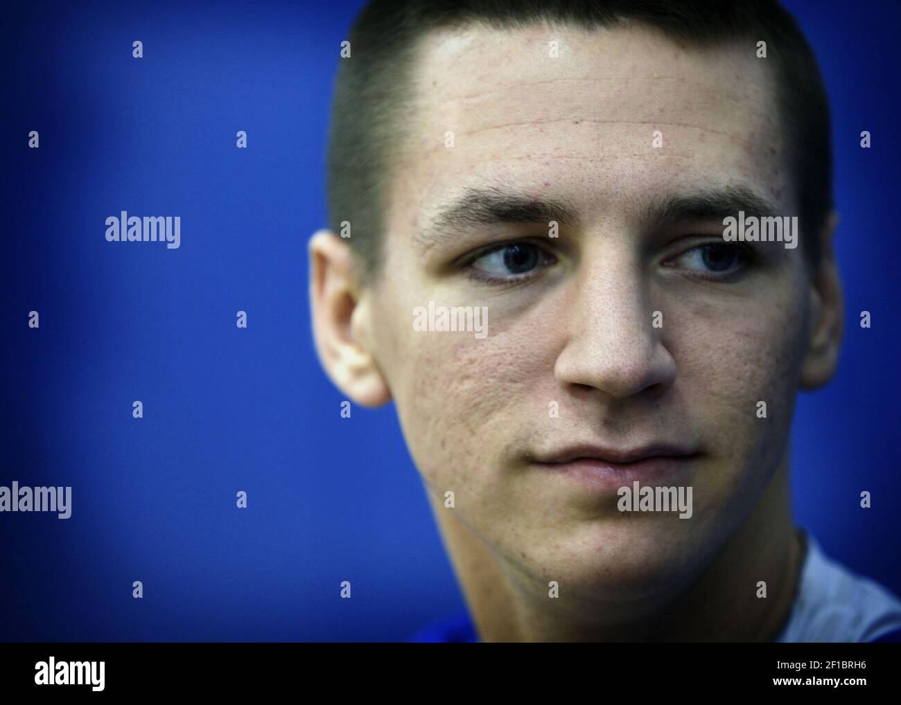 University of Kentucky basketball player Mark Krebs addresses the media ...