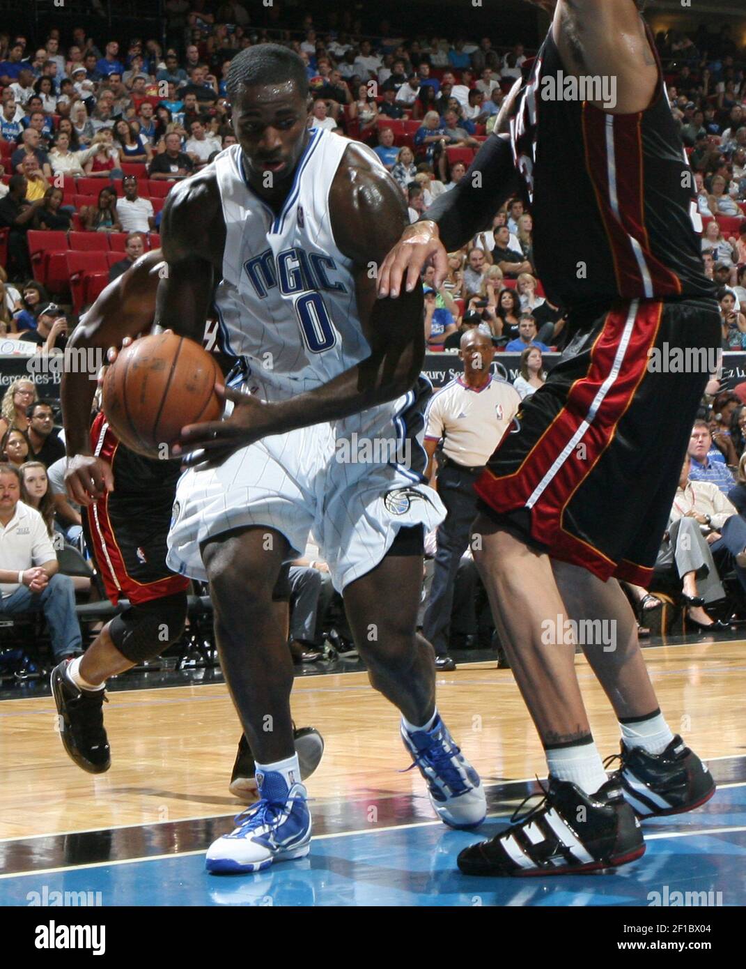 Orlando Magic forward Brandon Bass (30) battles in the paint during ...