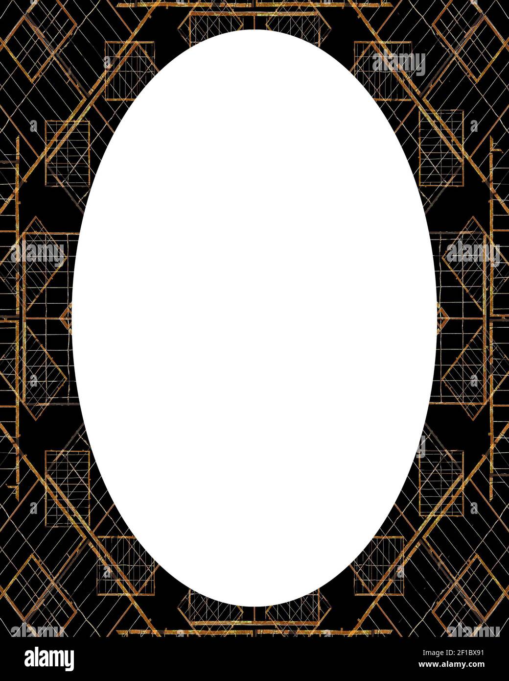 Circle Frame Background with Geometric Borders Stock Photo - Alamy