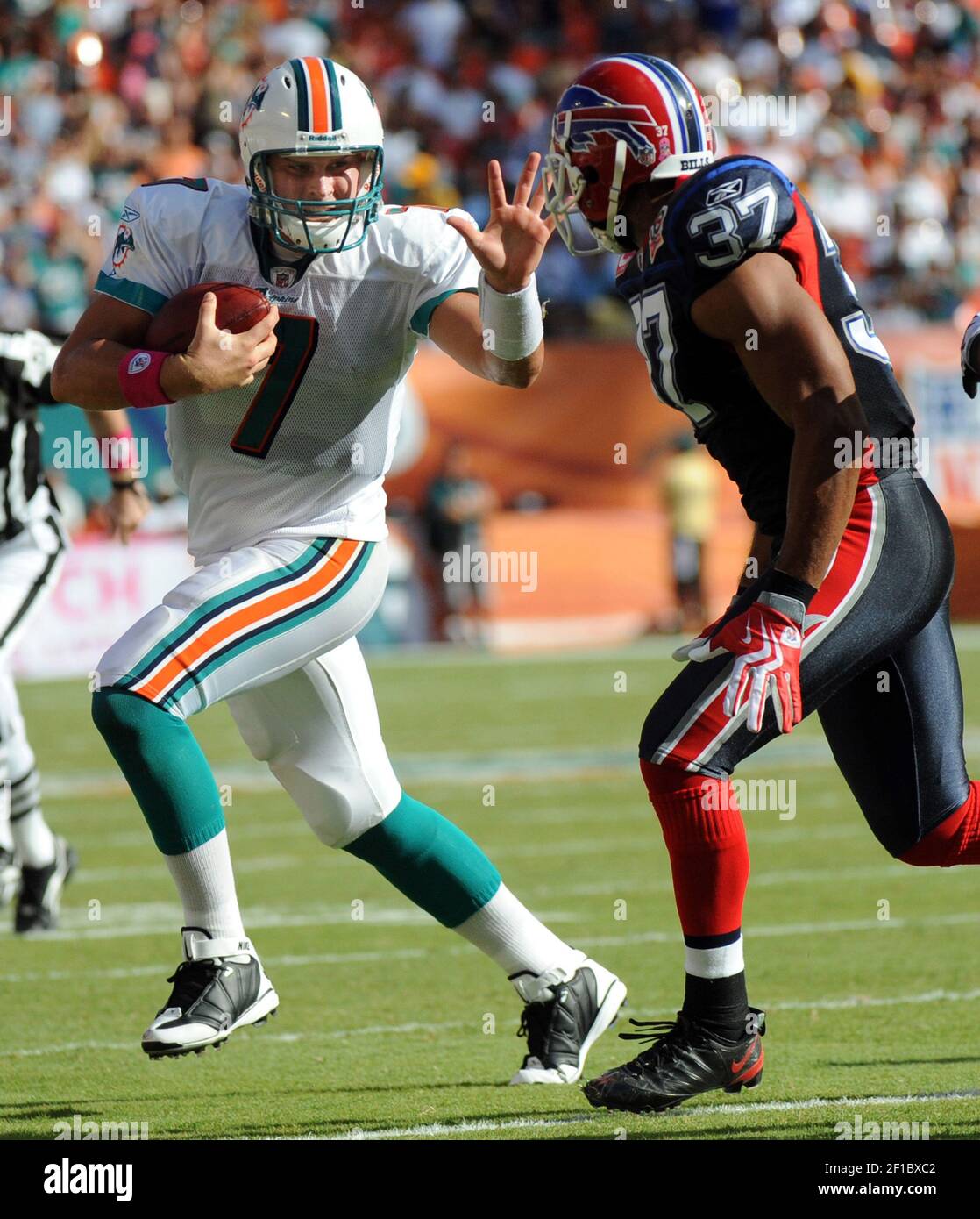 Buffalo Bills George Wilson chases Miami Dolphins quarterback Chad ...