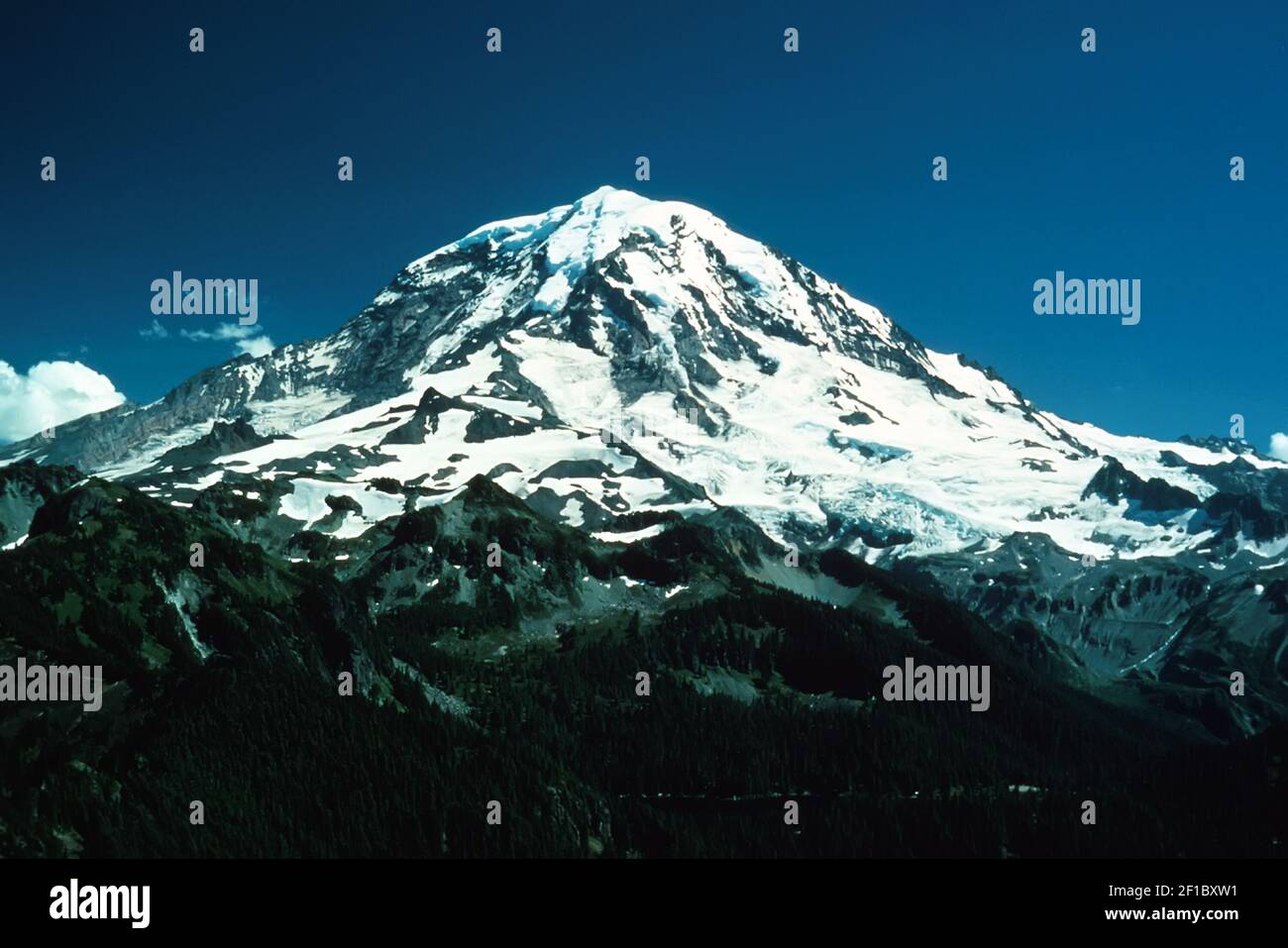 Snow covers Mount Rainier, Washington, in this U.S. Geological Service ...