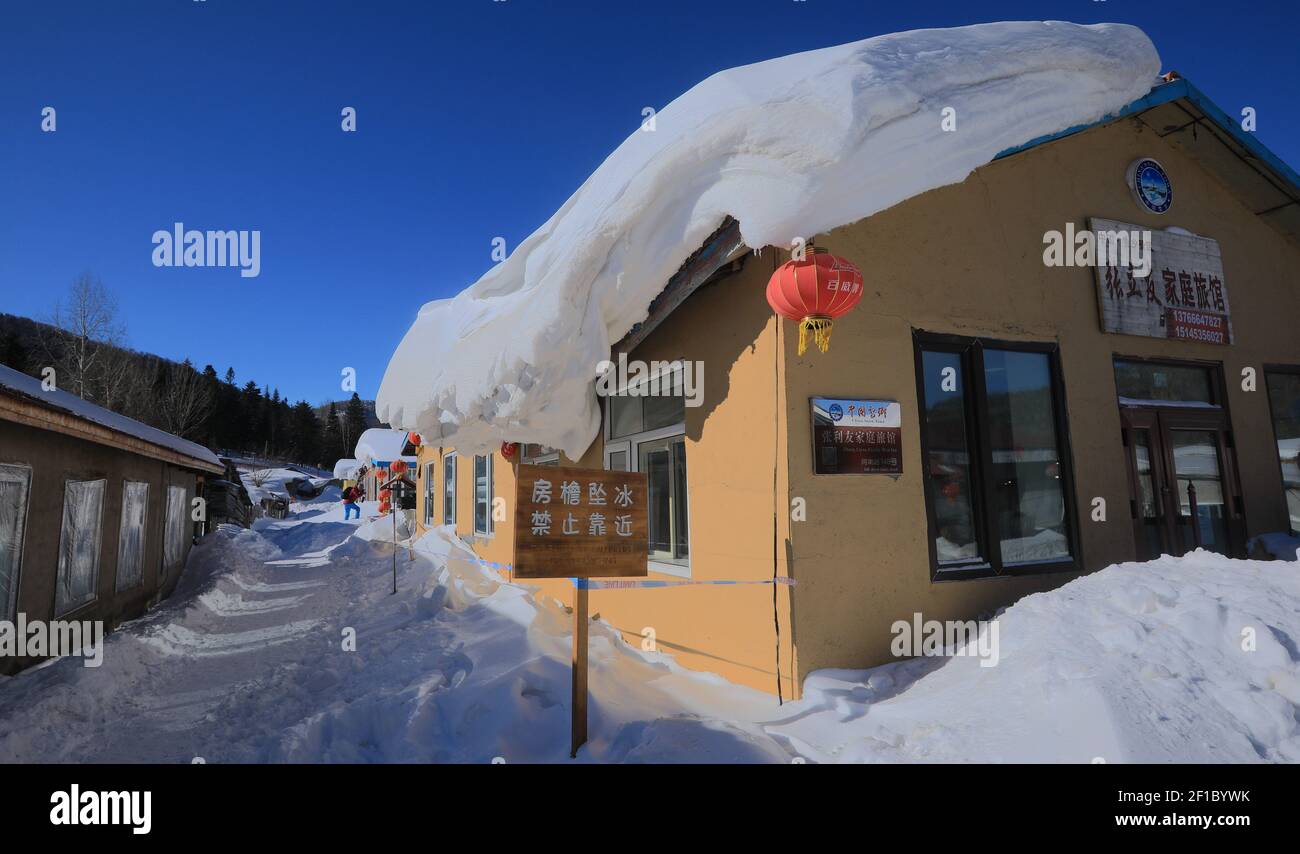 Photo shows the beautiful snow scenery with a low temperatures of -20æ ...