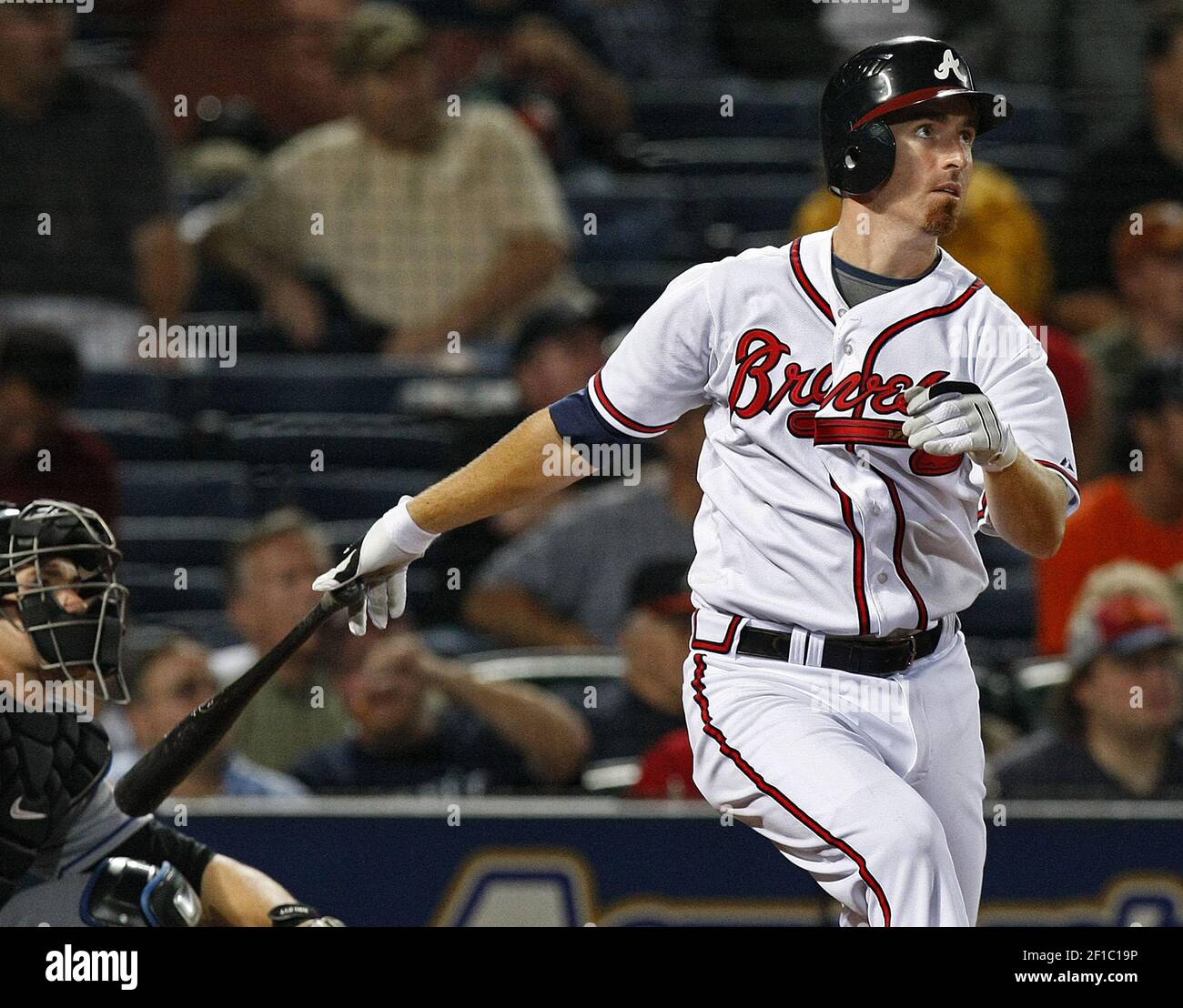 Atlanta Braves first baseman Adam LaRoche hits a solo home run against ...