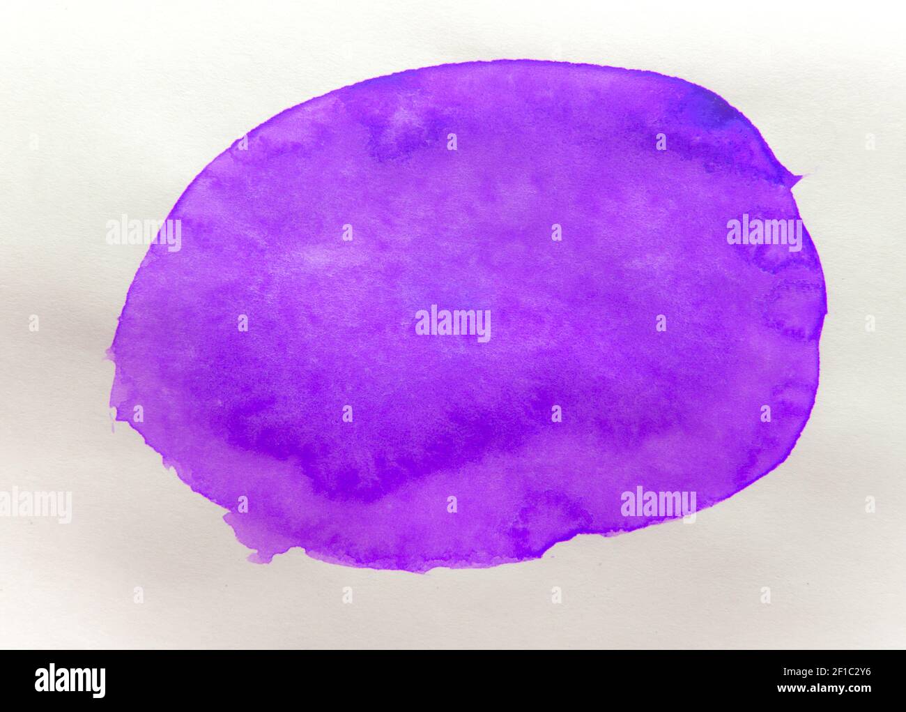 Art watercolor lilac circle paint spot on white background, hand ...
