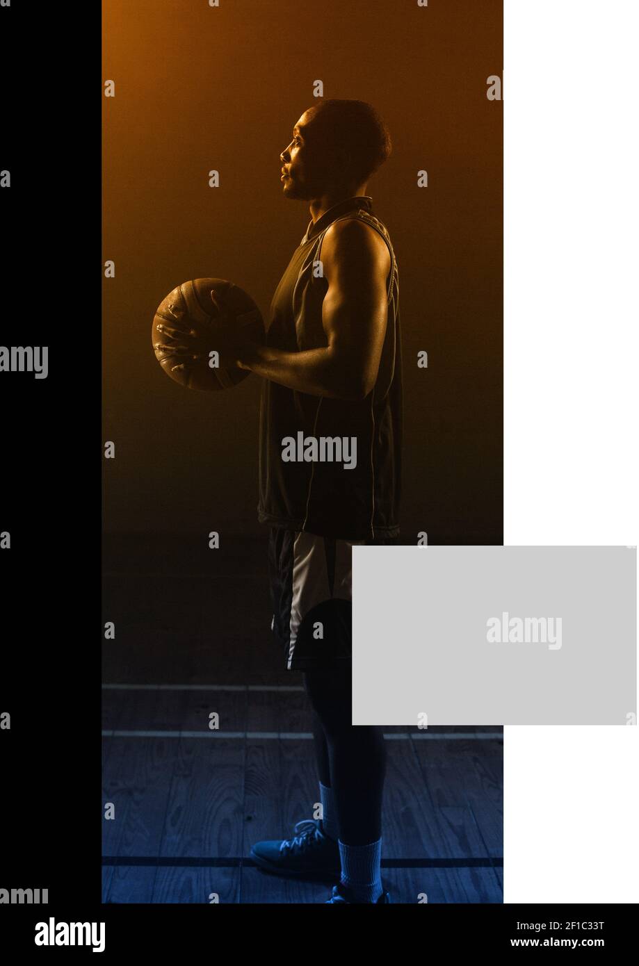 Composition of african american male basketball player with grey ...