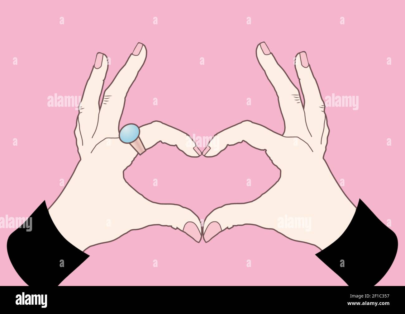 Illustration hands heart hi-res stock photography and images - Alamy