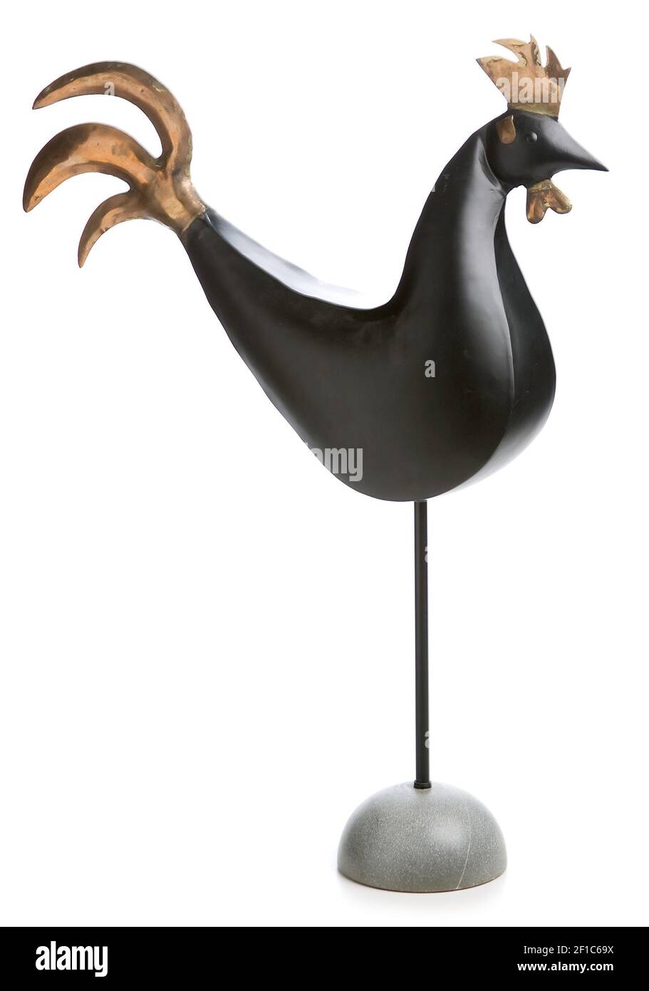 A black metal rooster with copper-colored accents would be a great ...