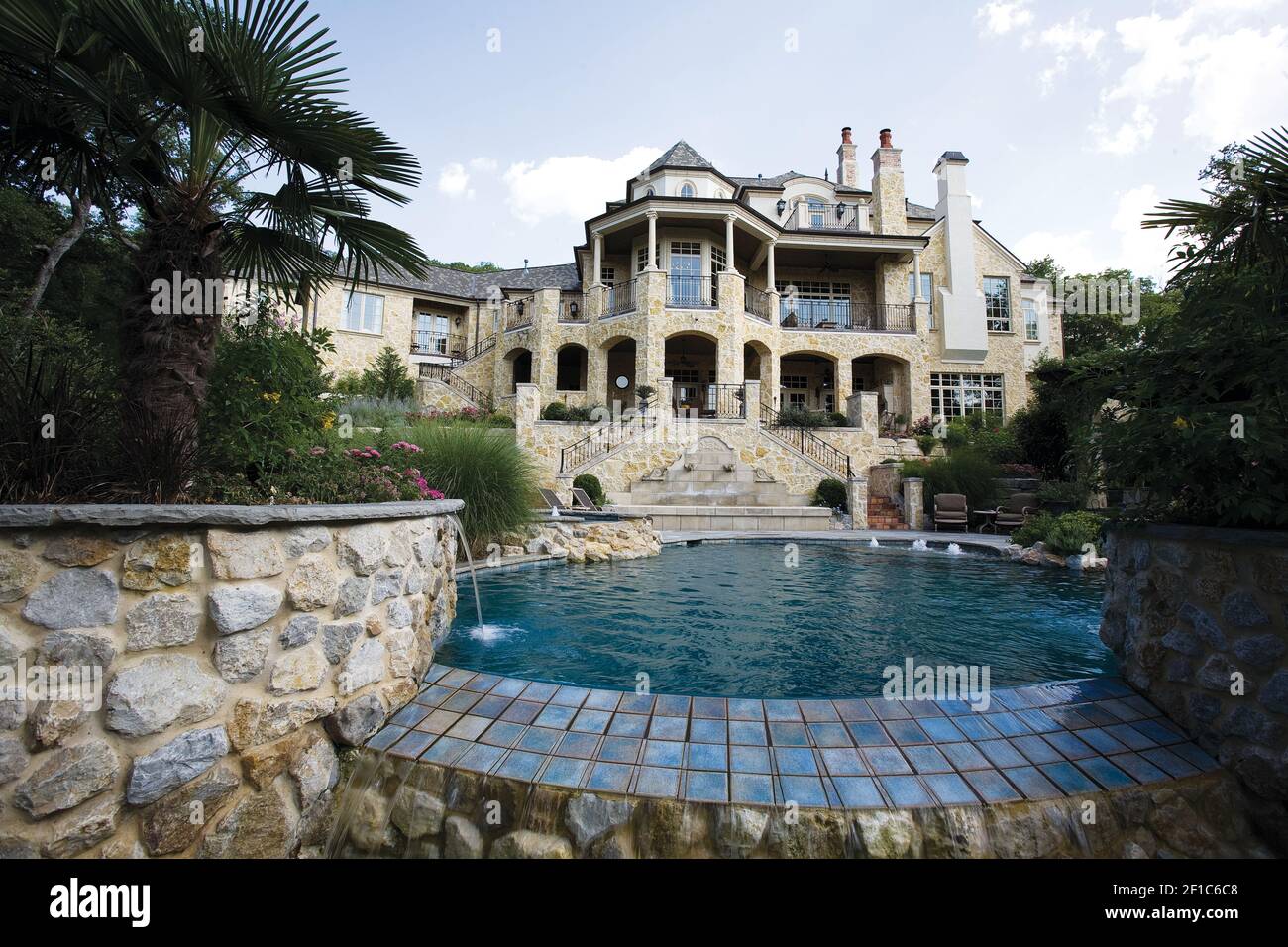 Homebuilders started with retaining walls at the bottom of the sloped ...