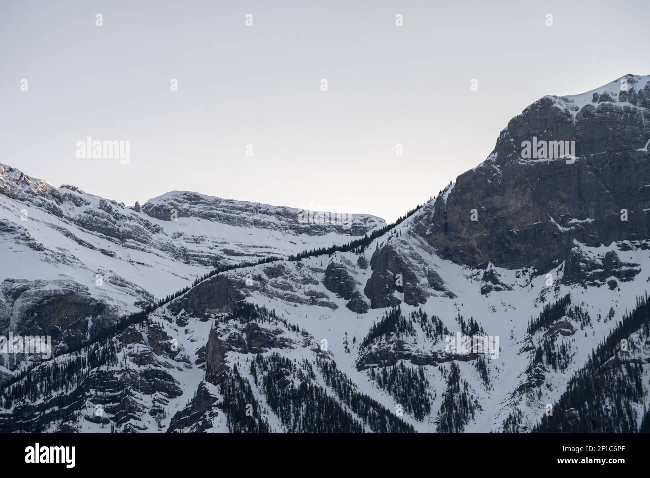 Mountain range detail, shot during sunset at Canmore, Alberta, Canada ...