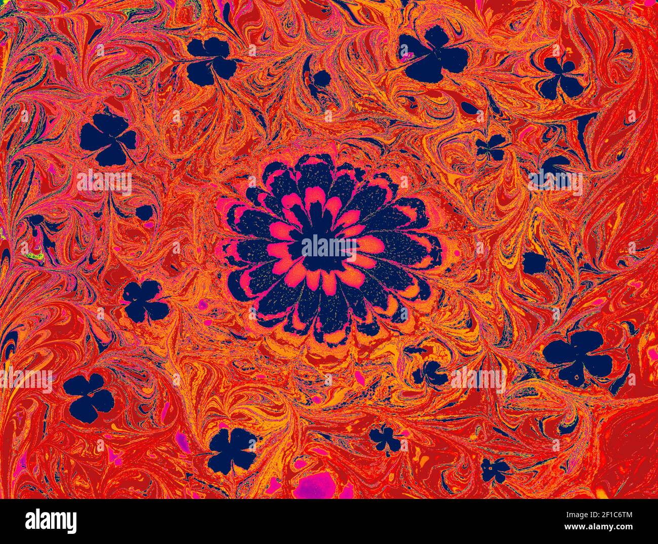 Creative ebru art background with abstract paint. Marbling texture ...